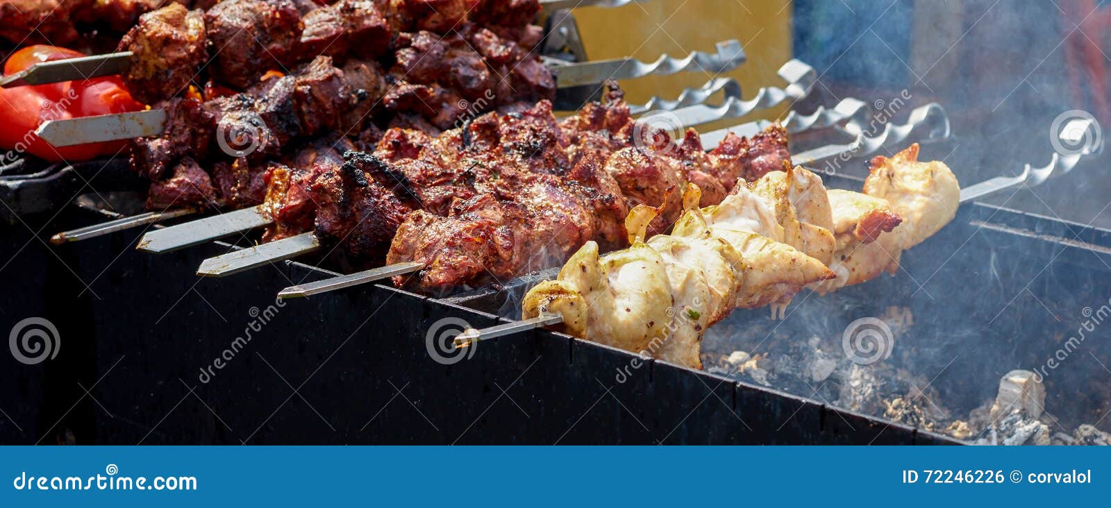 Assorted pork meat stock photo. Image of green, food - 72246226