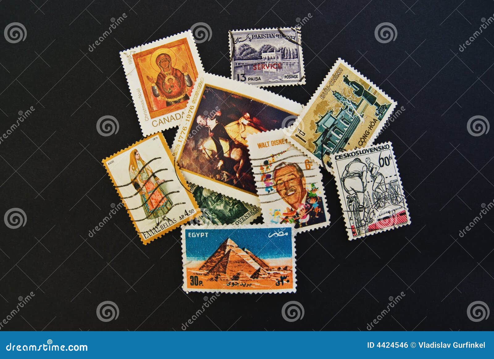 Assorted Postal Stamp Picture. Image: 4424546