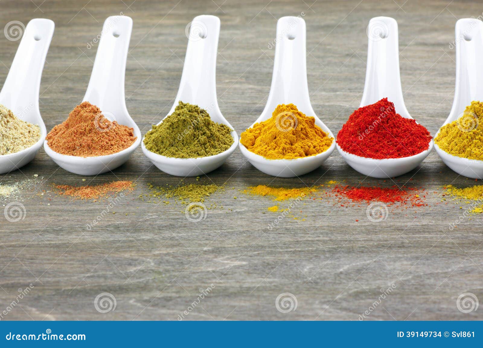 Assorted powder spices stock photo. Image of paprika - 39149734