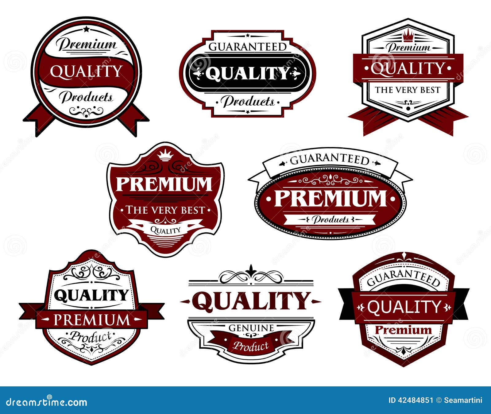 Assorted Premium Quality Labels and Banners Stock Vector - Illustration ...