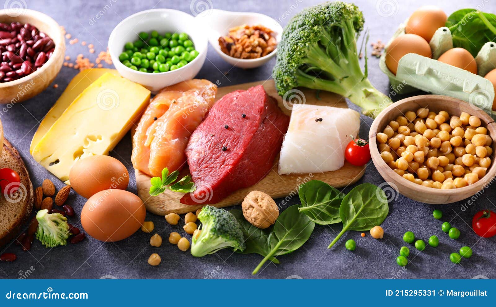 Assorted of Protein Sources Stock Image - Image of food, protein: 215295331