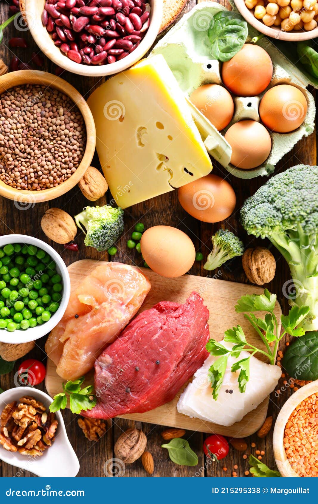 Assorted of Protein Sources Stock Photo - Image of bean, protein: 215295338