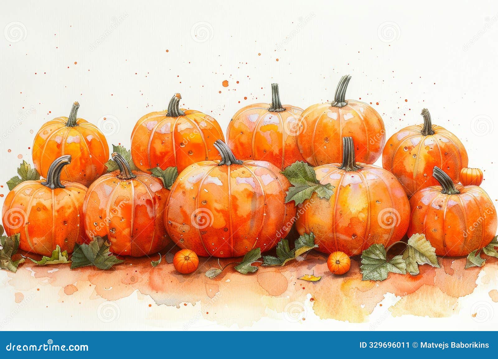 Assorted Pumpkin Illustrations on White Background in Various Sizes for ...