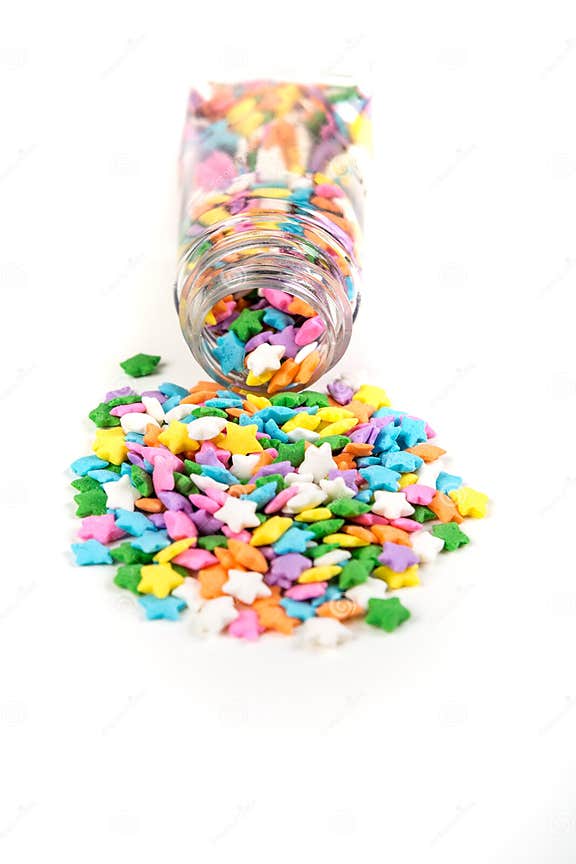 Assorted Rainbow Colored Sprinkles and Bottle Stock Image - Image of ...