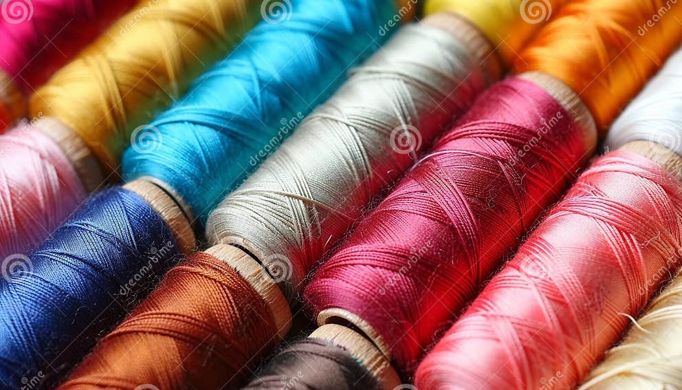Assorted Rainbow Threads Ideal for Sewing and Embroidery Projects with ...