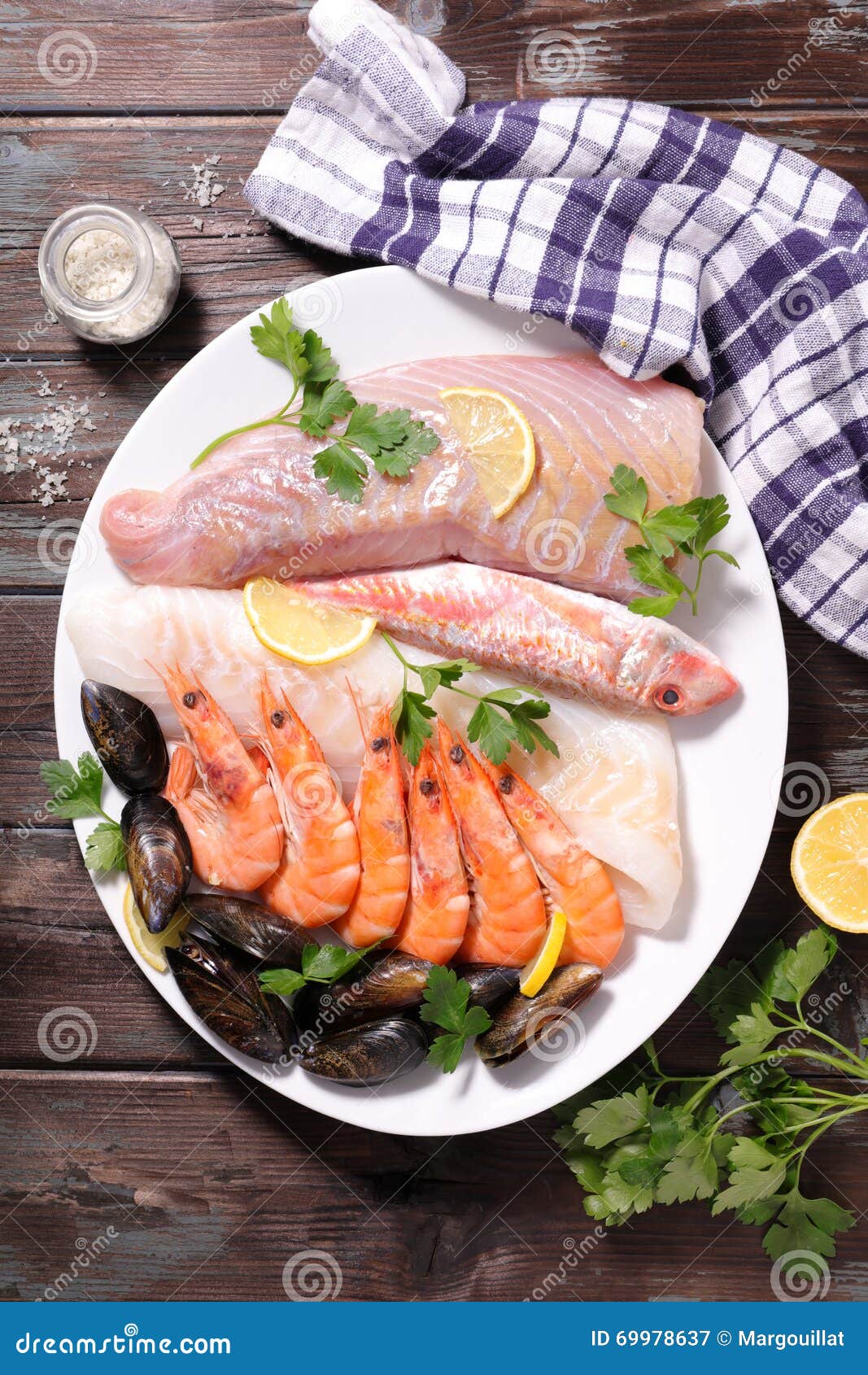 Assorted raw fish stock image. Image of healthy, food - 69978637
