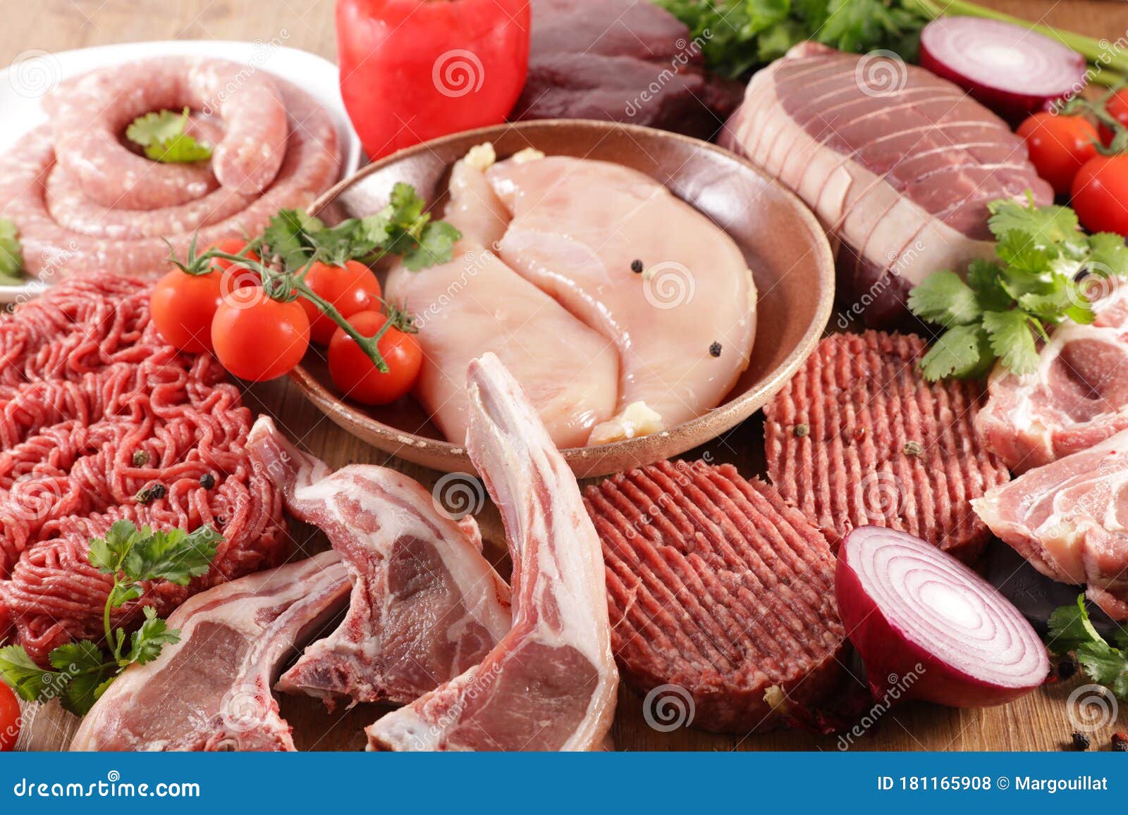 Assorted of raw meats stock photo. Image of lamb, fresh - 181165908