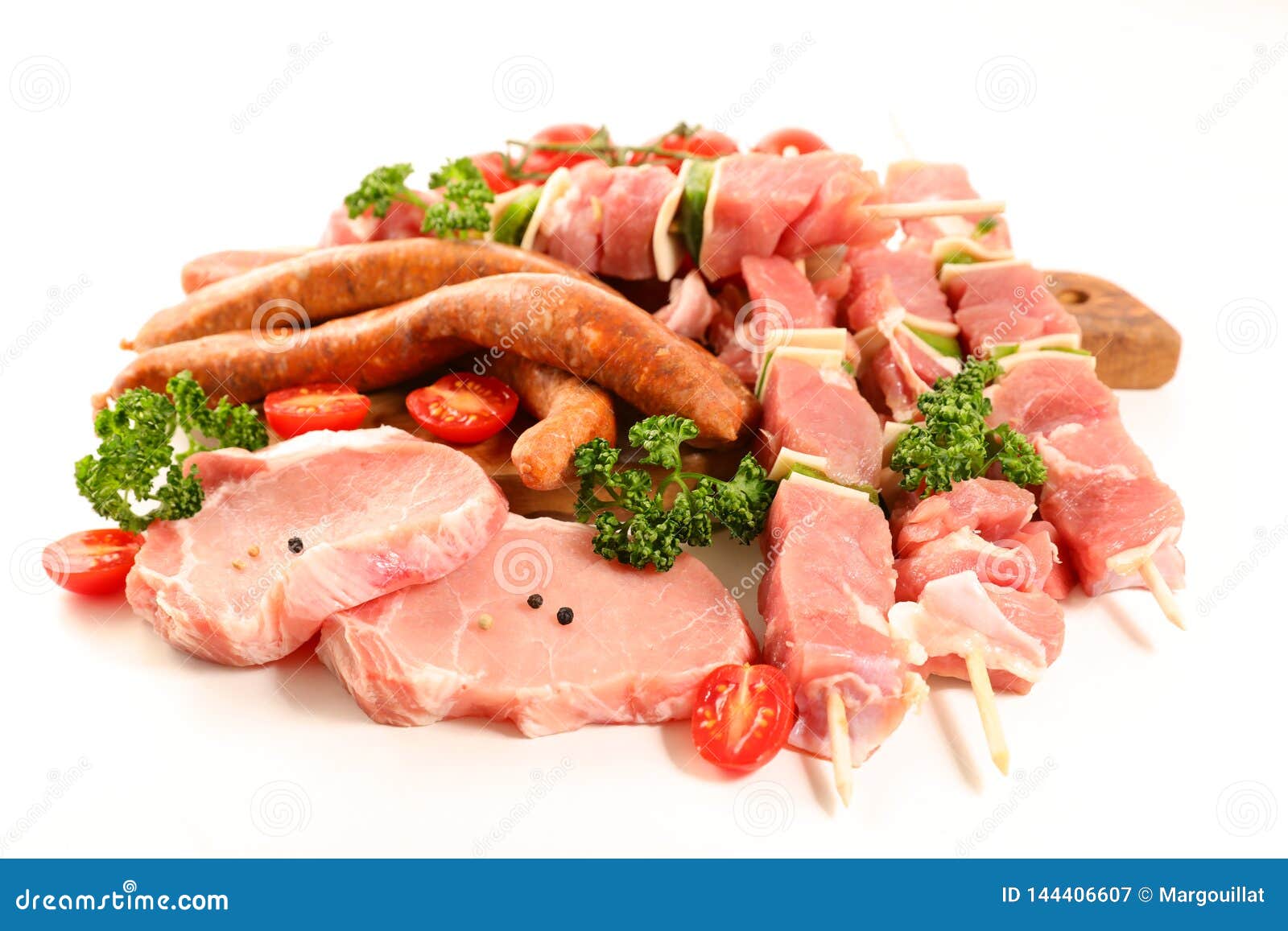 Assorted raw meats stock image. Image of meats, butchery - 144406607