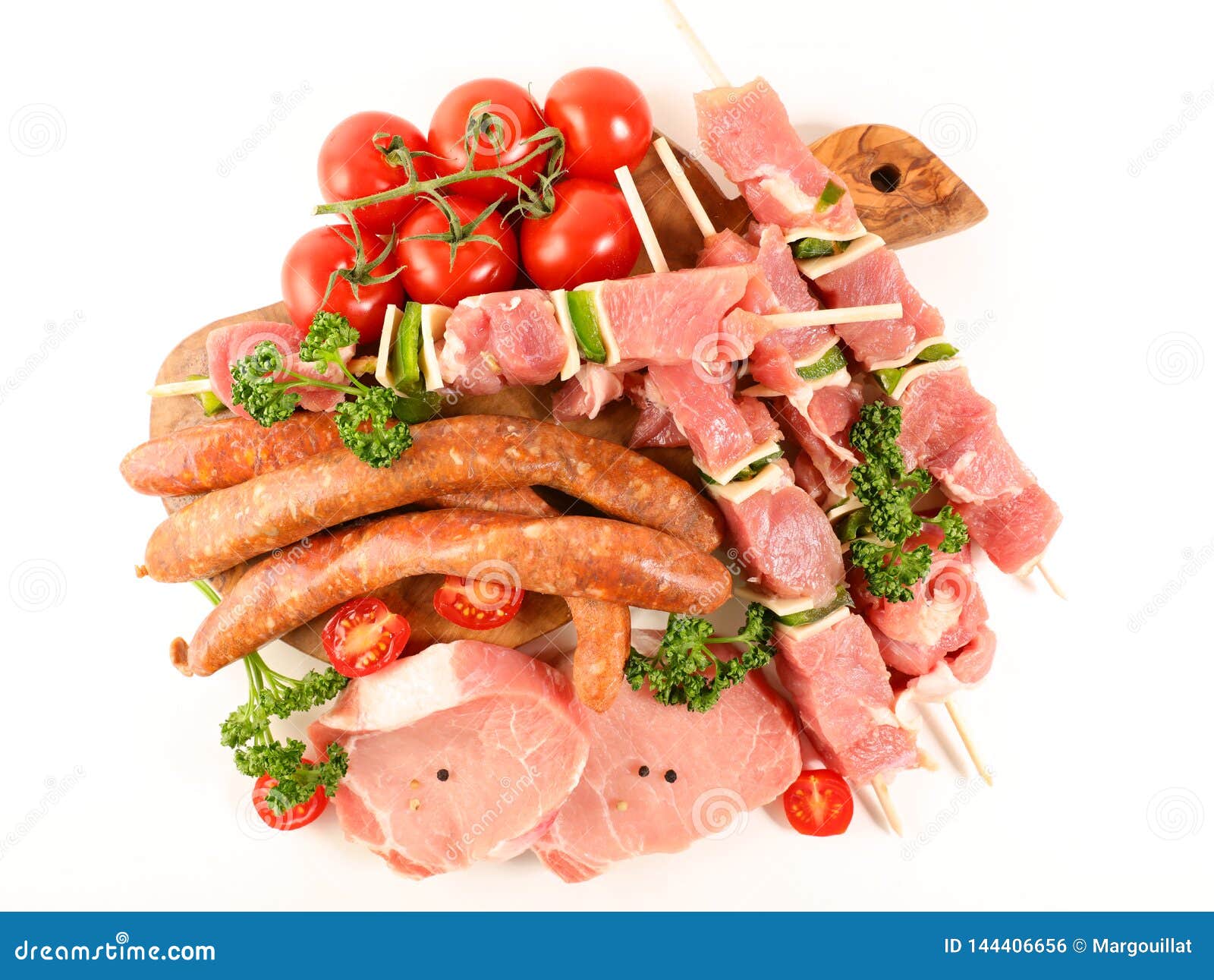 Assorted raw meats stock photo. Image of assortment - 144406656
