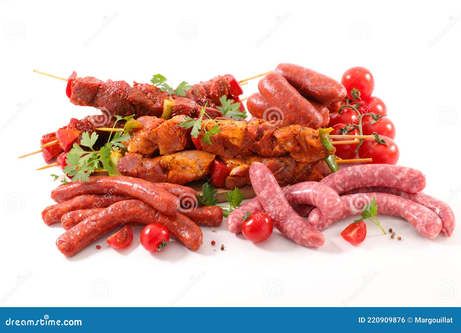 Assorted of Raw Meats Isolated on White Stock Photo - Image of meat ...