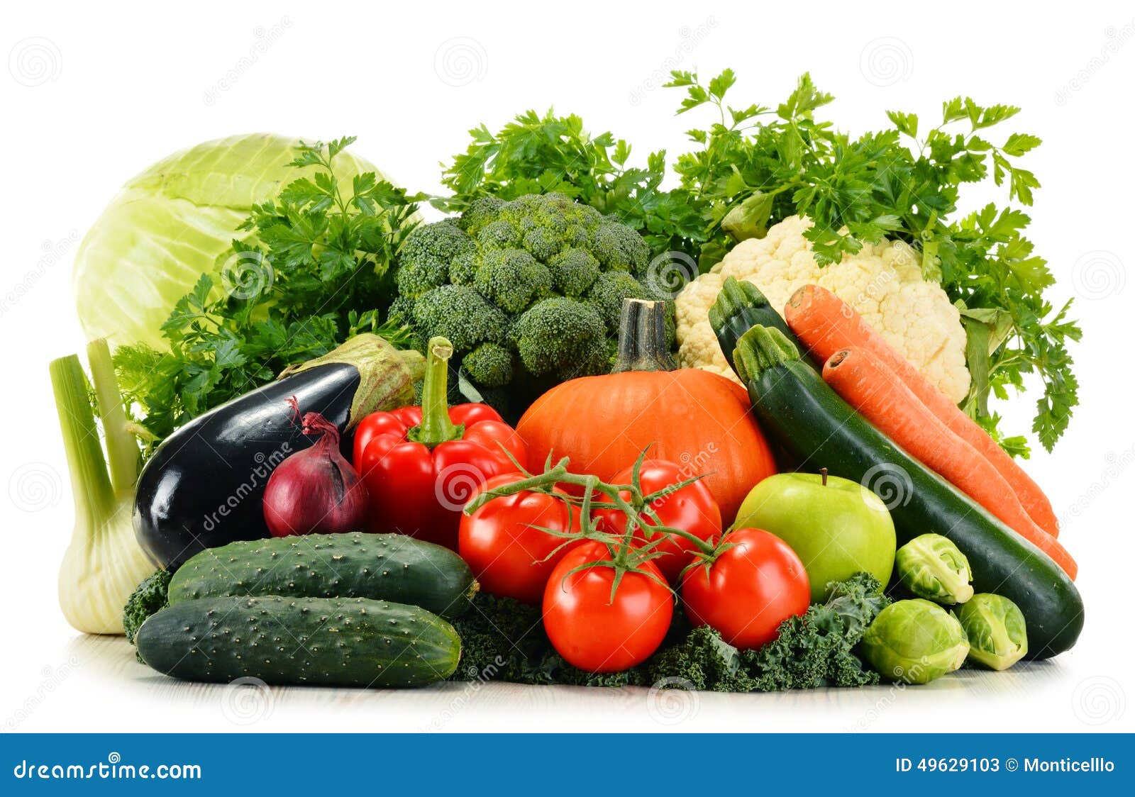 Assorted Raw Organic Vegetables on White Stock Image - Image of ...