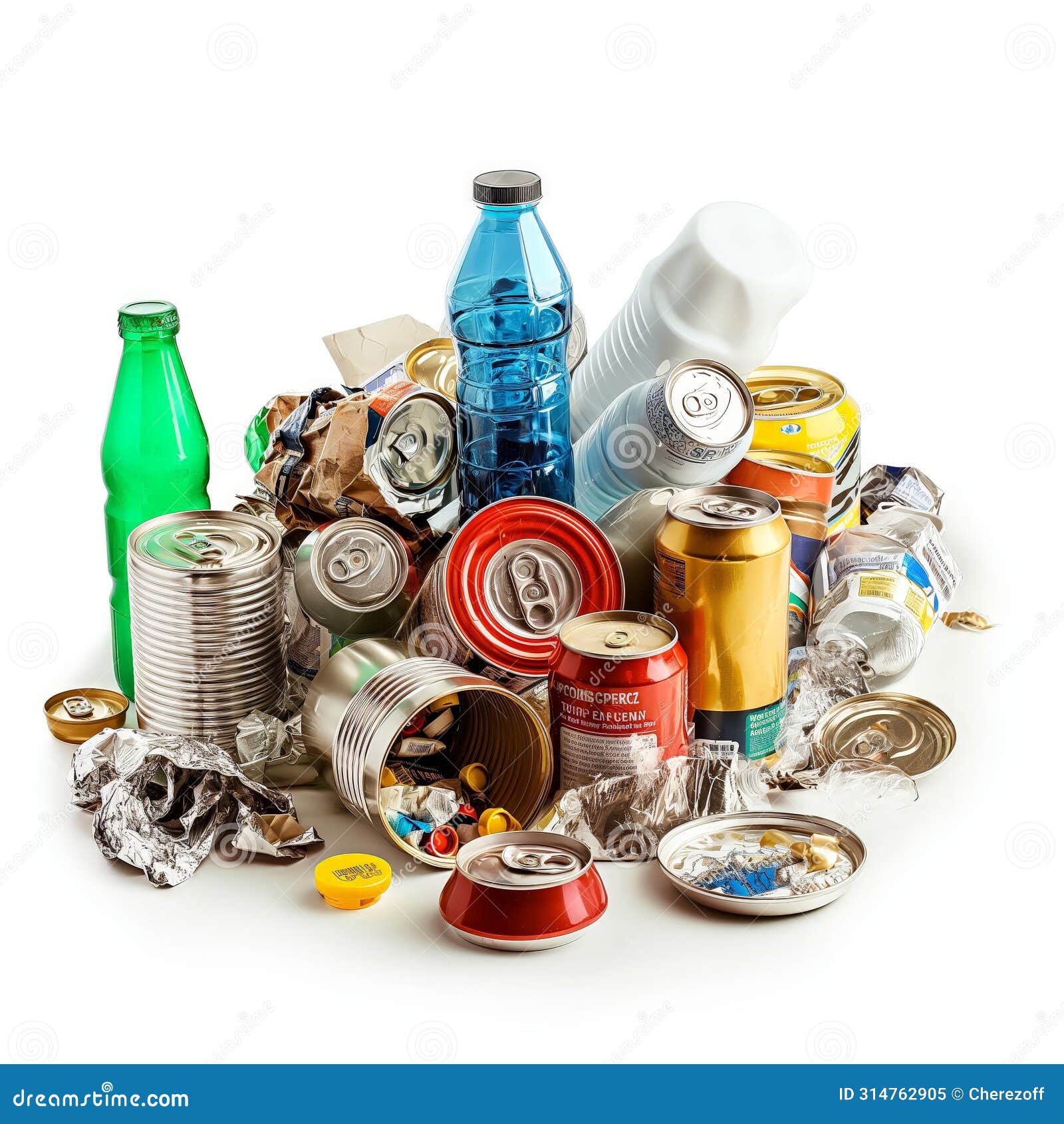 Assorted Recyclable Waste stock image. Image of resource - 314762905