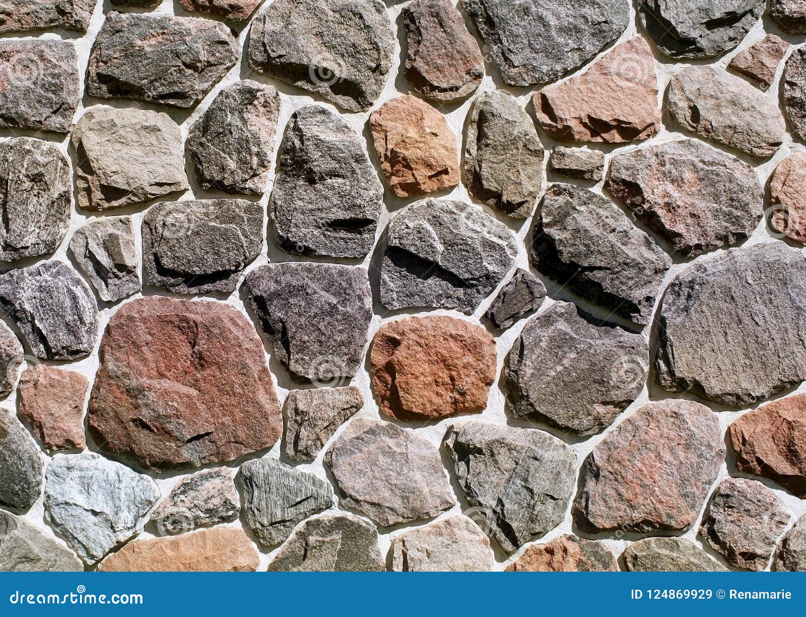 Assorted Rocks of Different Sizes and Colors Embedded in Concrete on an ...