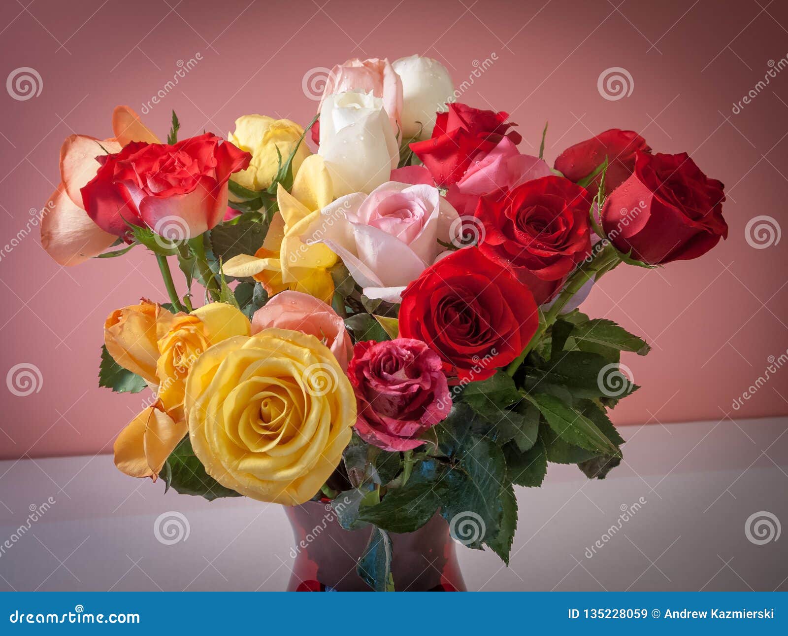 Assorted Roses stock image. Image of still, valentines - 135228059