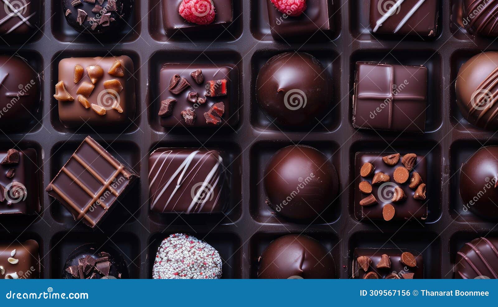 Assorted Rows of Different Chocolate Sweets Neatly Arranged in a Box ...