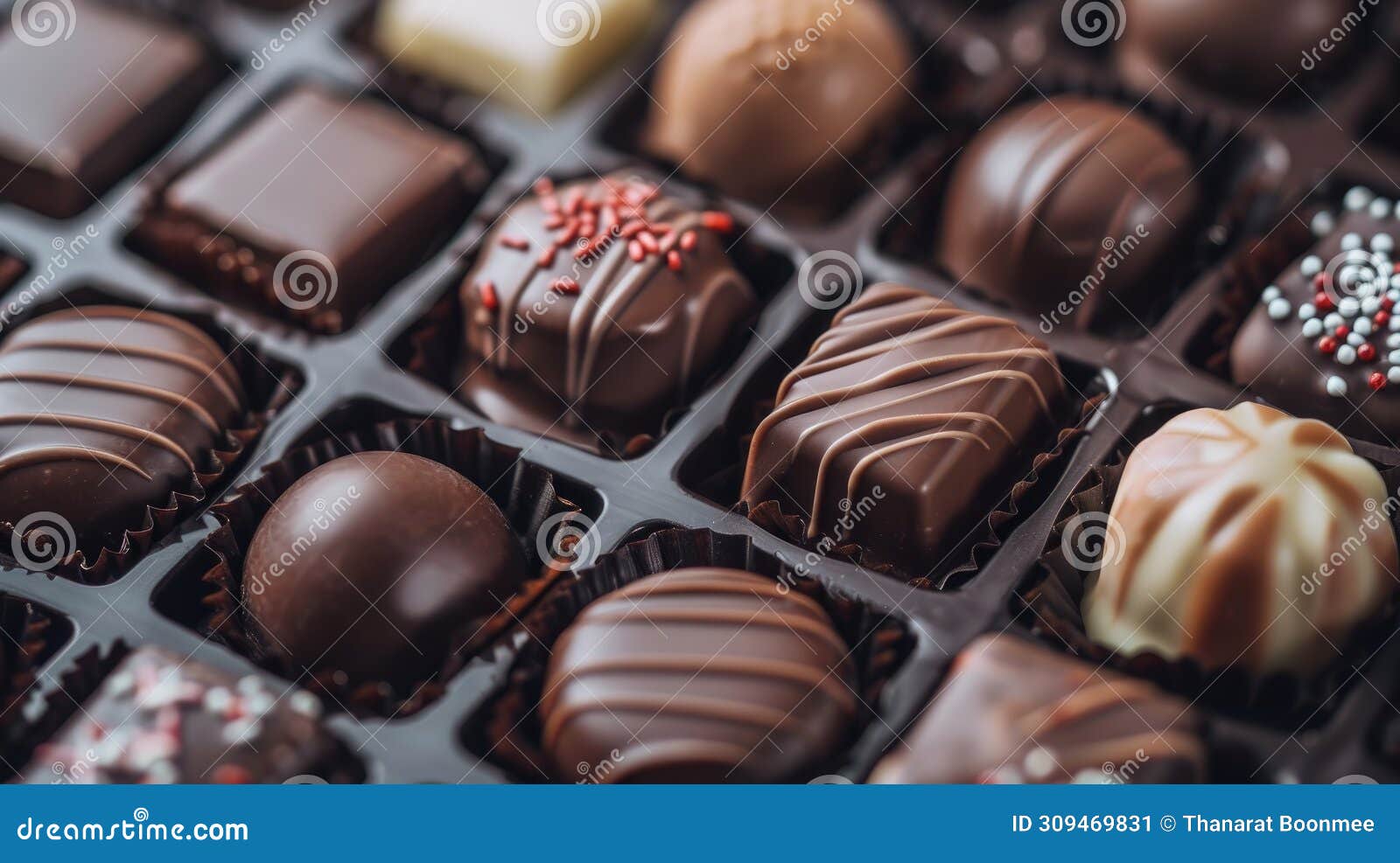 Assorted Rows of Different Chocolate Sweets Neatly Arranged in a Box ...