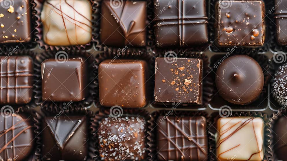 Assorted Rows of Different Chocolate Sweets Neatly Arranged in a Box ...
