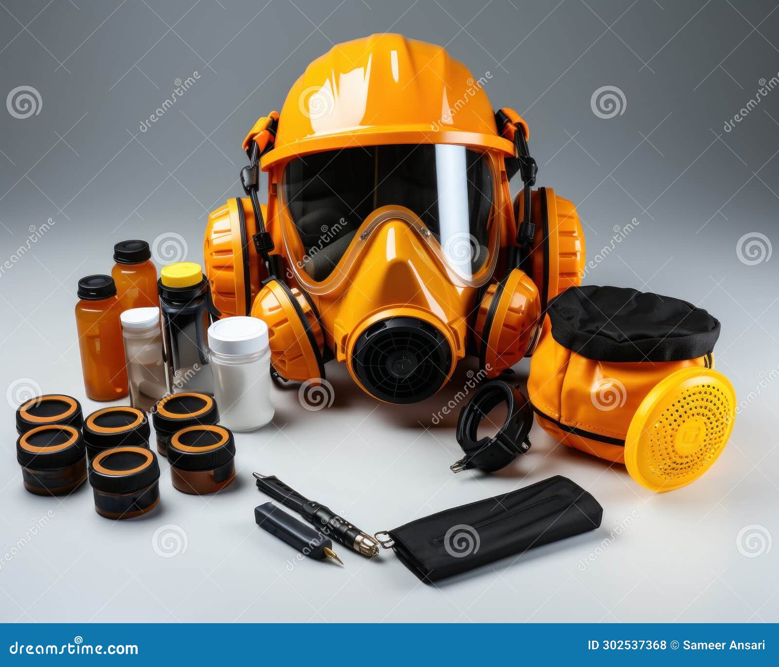 Assorted Safety Tools and Equipment on a Bright White Surface ...