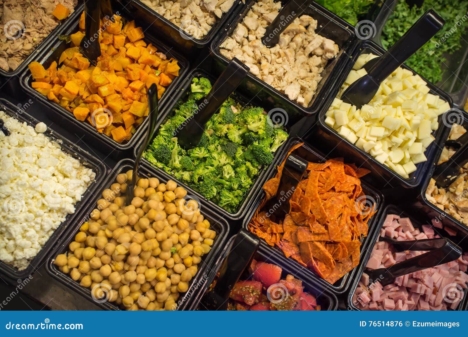 Assorted Salad Bar stock photo. Image of fruits, rows - 76514876