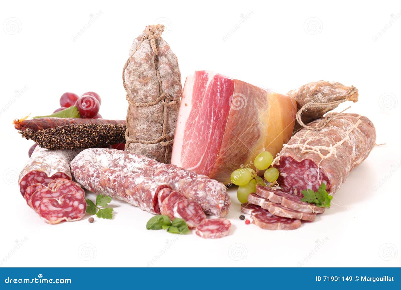 Assorted salami stock image. Image of butcher, salami - 71901149