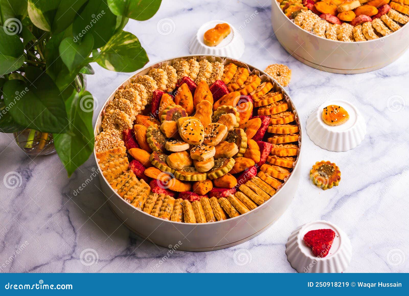 Assorted Salted Biscuits Served in a Dish Isolated on Grey Background ...