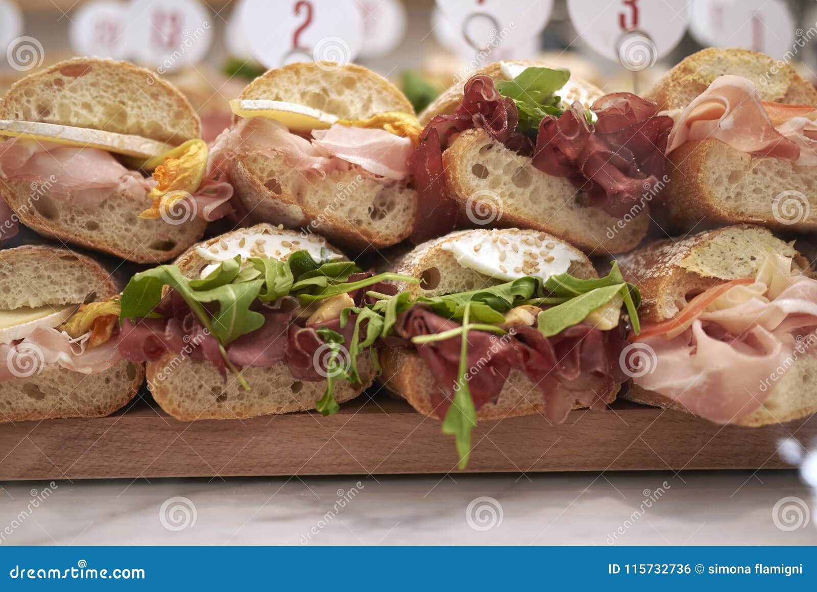 Assorted Sandwiches in a Bar Stock Photo - Image of bakery, loaf: 115732736