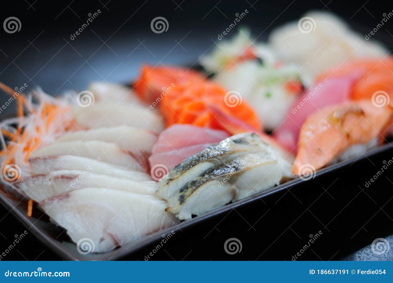 Assorted Sashimi on a Plate Stock Image - Image of meal, japanese ...