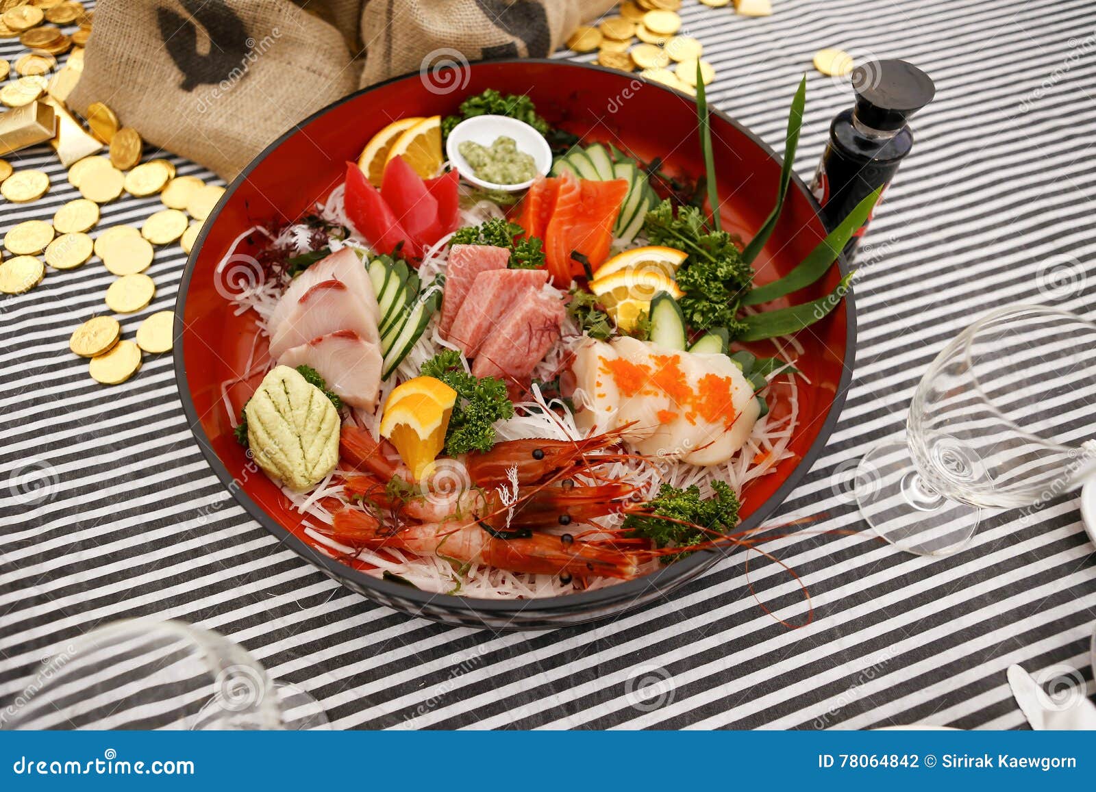 Assorted Sashimi stock photo. Image of dish, salmon, asia - 78064842