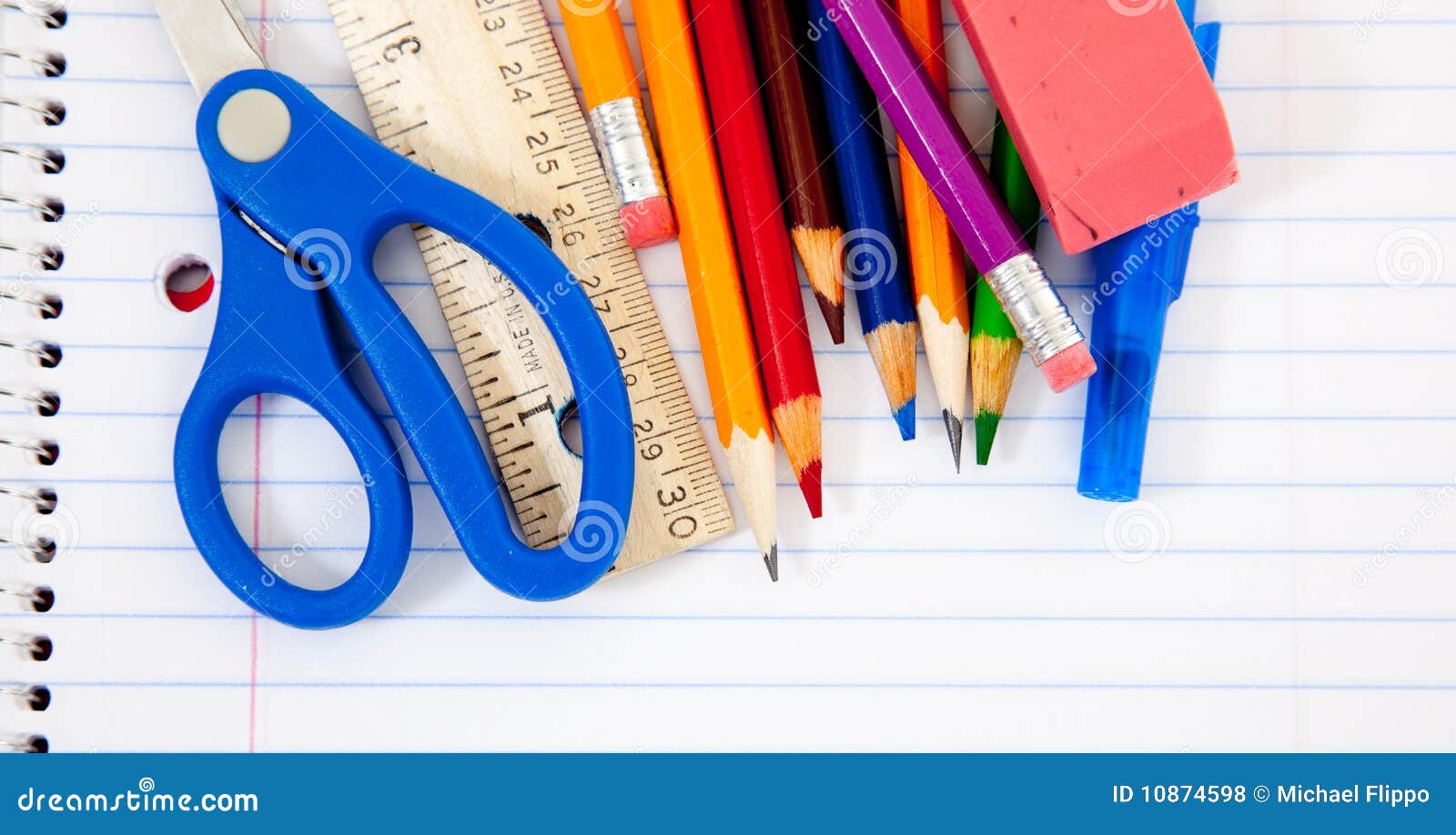 Assorted School Supplies with Notebooks Stock Photo - Image of ...