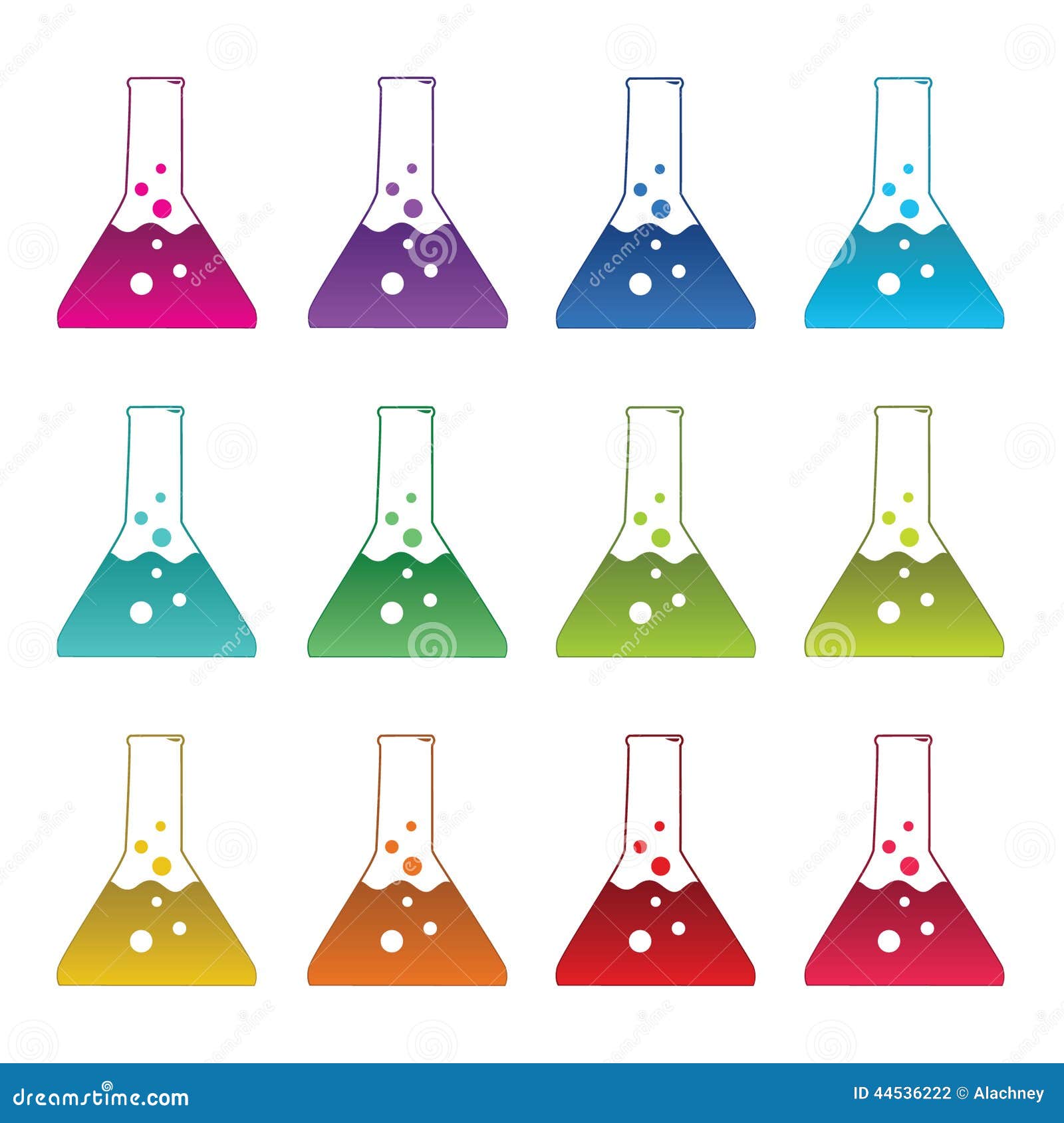 Assorted Science Beaker Icons Stock Vector - Illustration of concoction ...