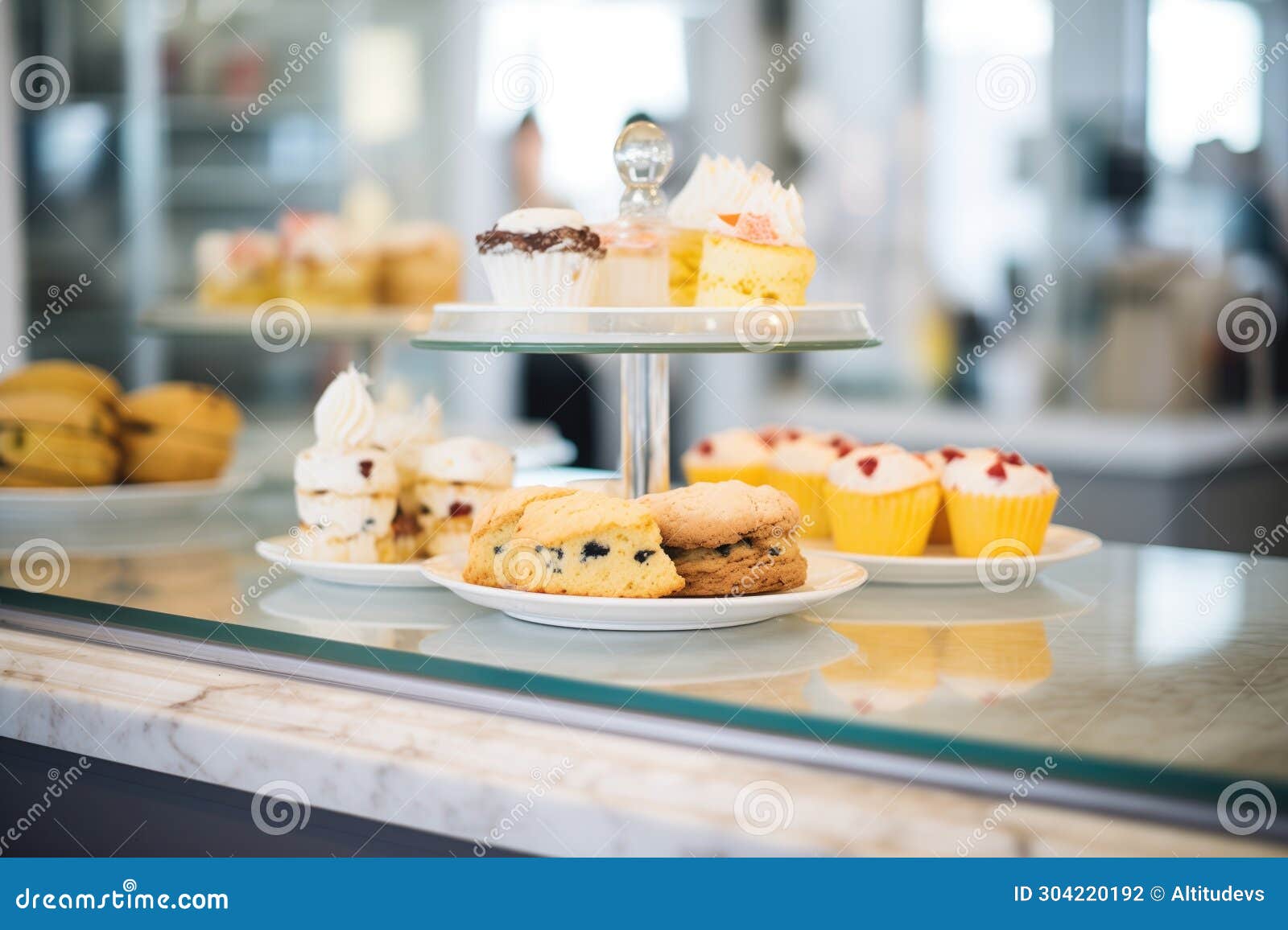Assorted Scones in a Bakery Display Case Stock Photo - Image of scones ...
