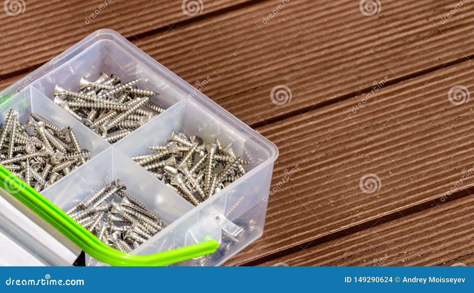 Assorted Screws in Plastic Box Stock Photo - Image of hardware, repair ...