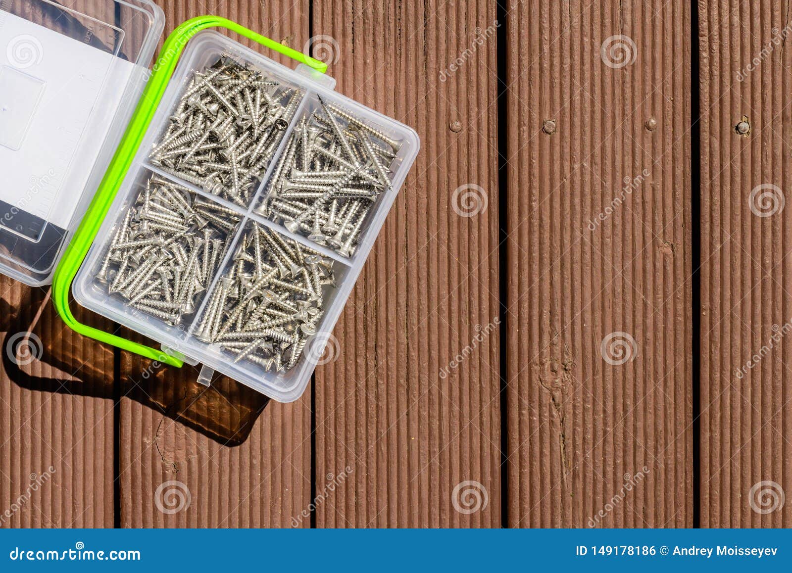 Assorted Screws in Plastic Box Stock Photo - Image of floor, industrial ...