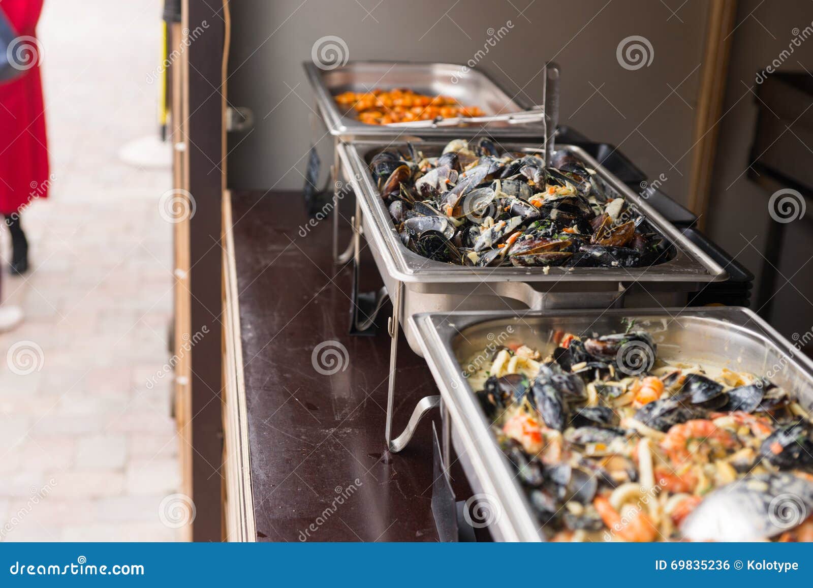 Assorted Seafood on a Buffet Display Stock Photo - Image of eating ...