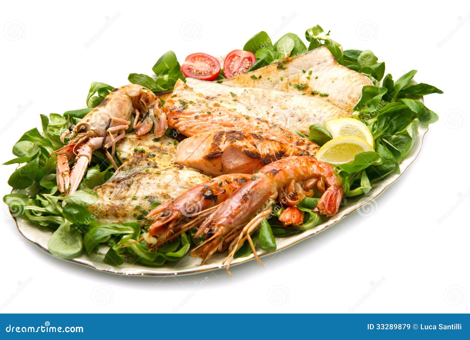 Assorted seafood grilled stock image. Image of parrillada - 33289879