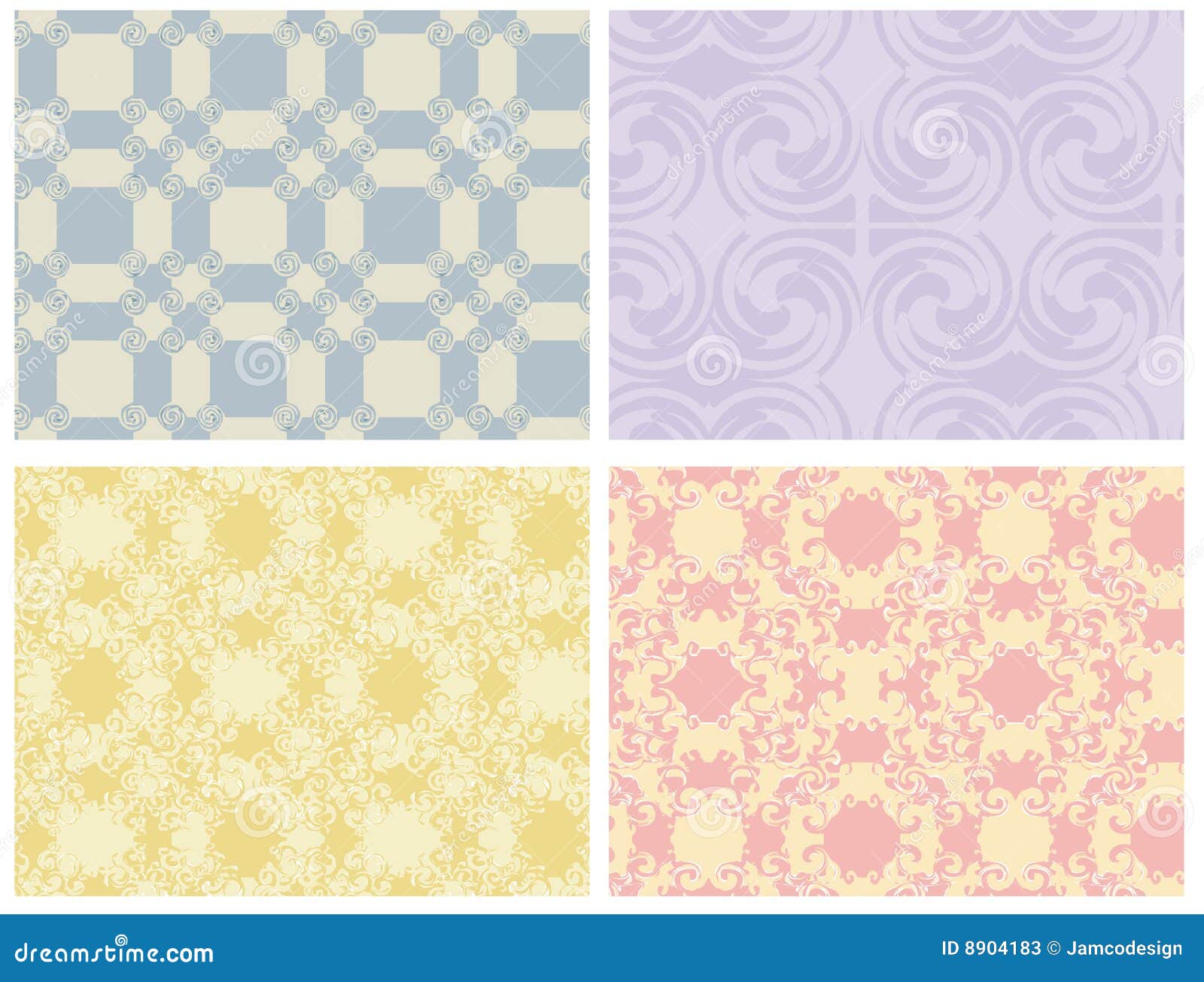 Assorted Seamless Patterns stock vector. Illustration of victorian ...
