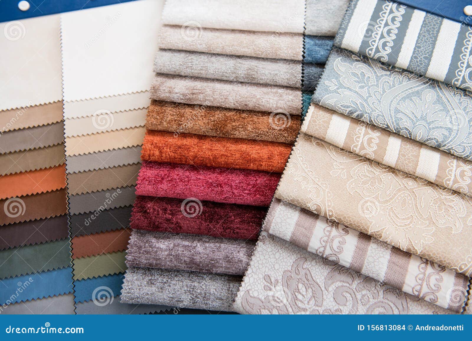 Assorted Selection of Fabric Color Swatches Stock Photo - Image of ...