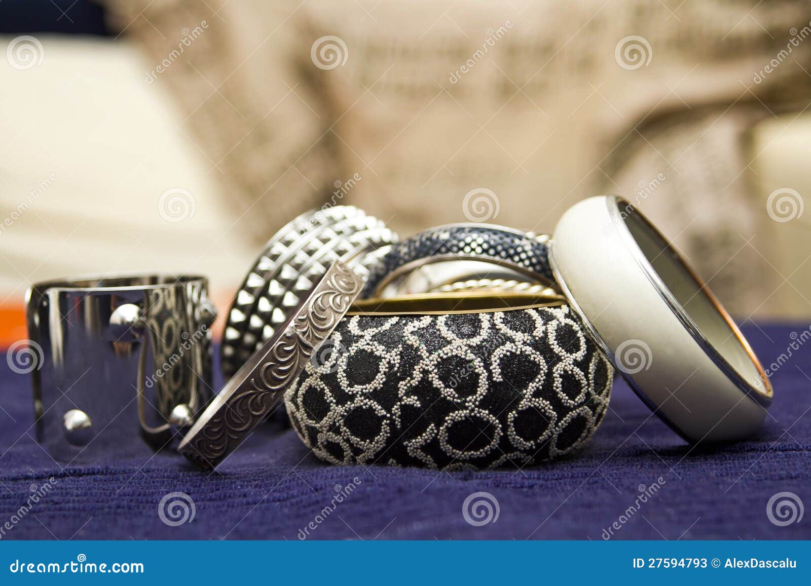 Assorted Set of Bracelets on a Makeup Table Stock Image - Image of ...
