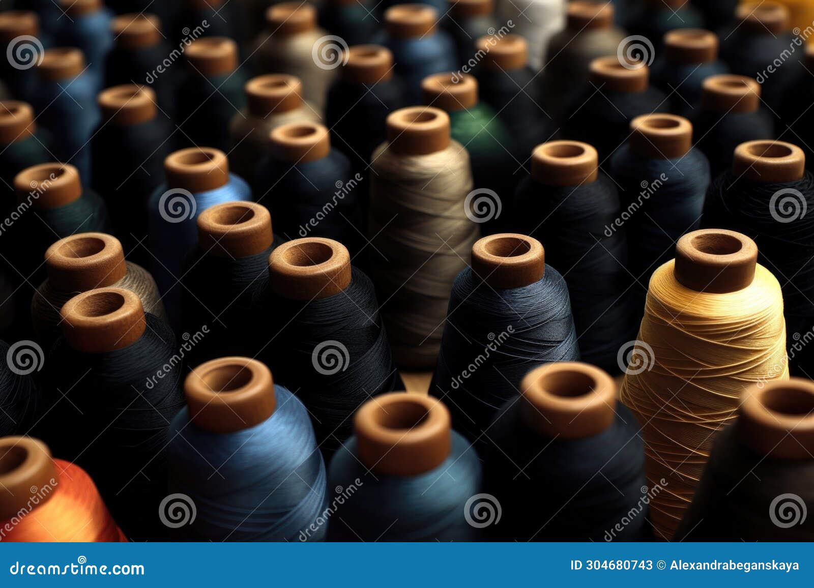 Assorted Sewing Threads in a Colorful Display Stock Illustration ...