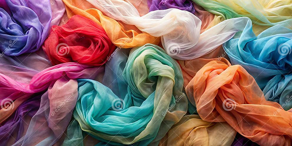 Assorted Sheer Fabrics Draped Over Objects Emphasizing Their Delicate ...