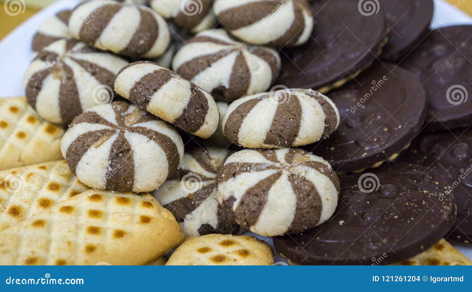 Assorted Shortbread Cookie Close-up on a Plate Stock Photo - Image of ...