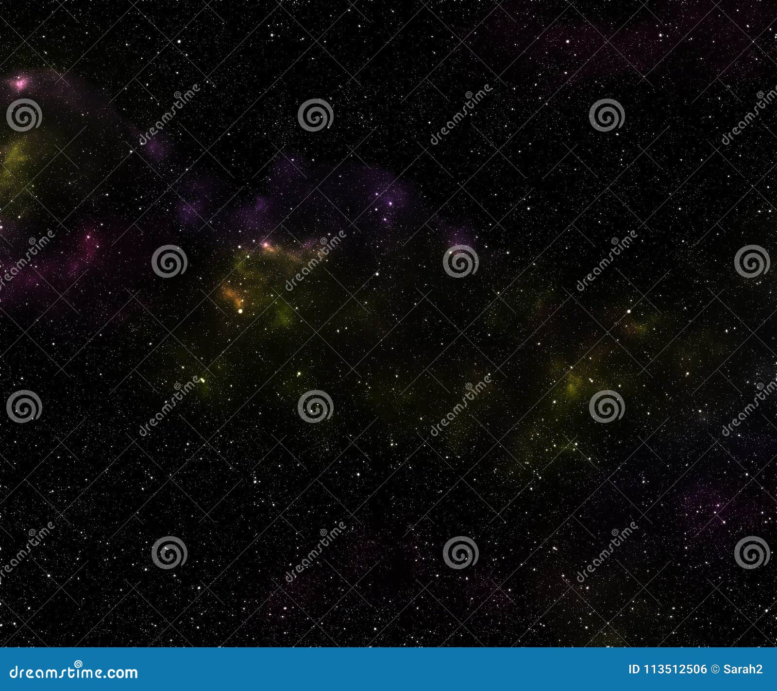 Starry Sky, Dark Black Night with Colourful Nebula Effect. Background ...