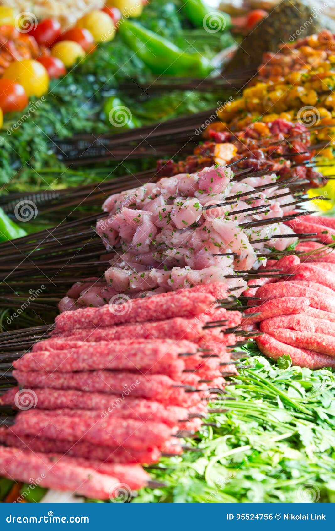 Assorted skewers stock photo. Image of streed, kebab - 95524756