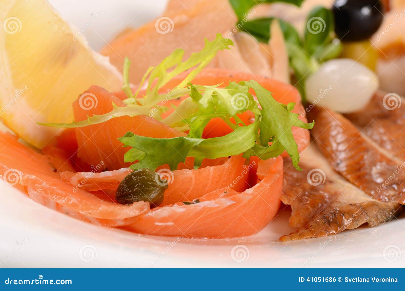 The assorted smoked fish stock photo. Image of seafood - 41051686