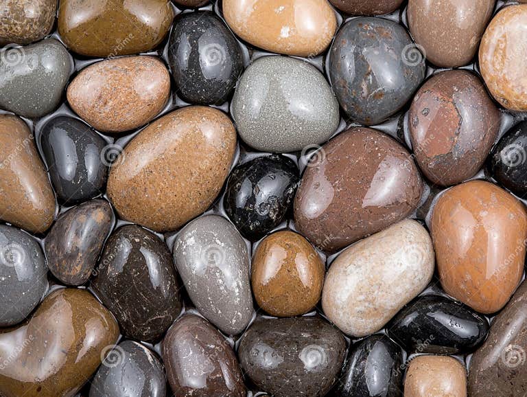 Assorted Smooth River Rocks and Pebbles Stock Illustration ...