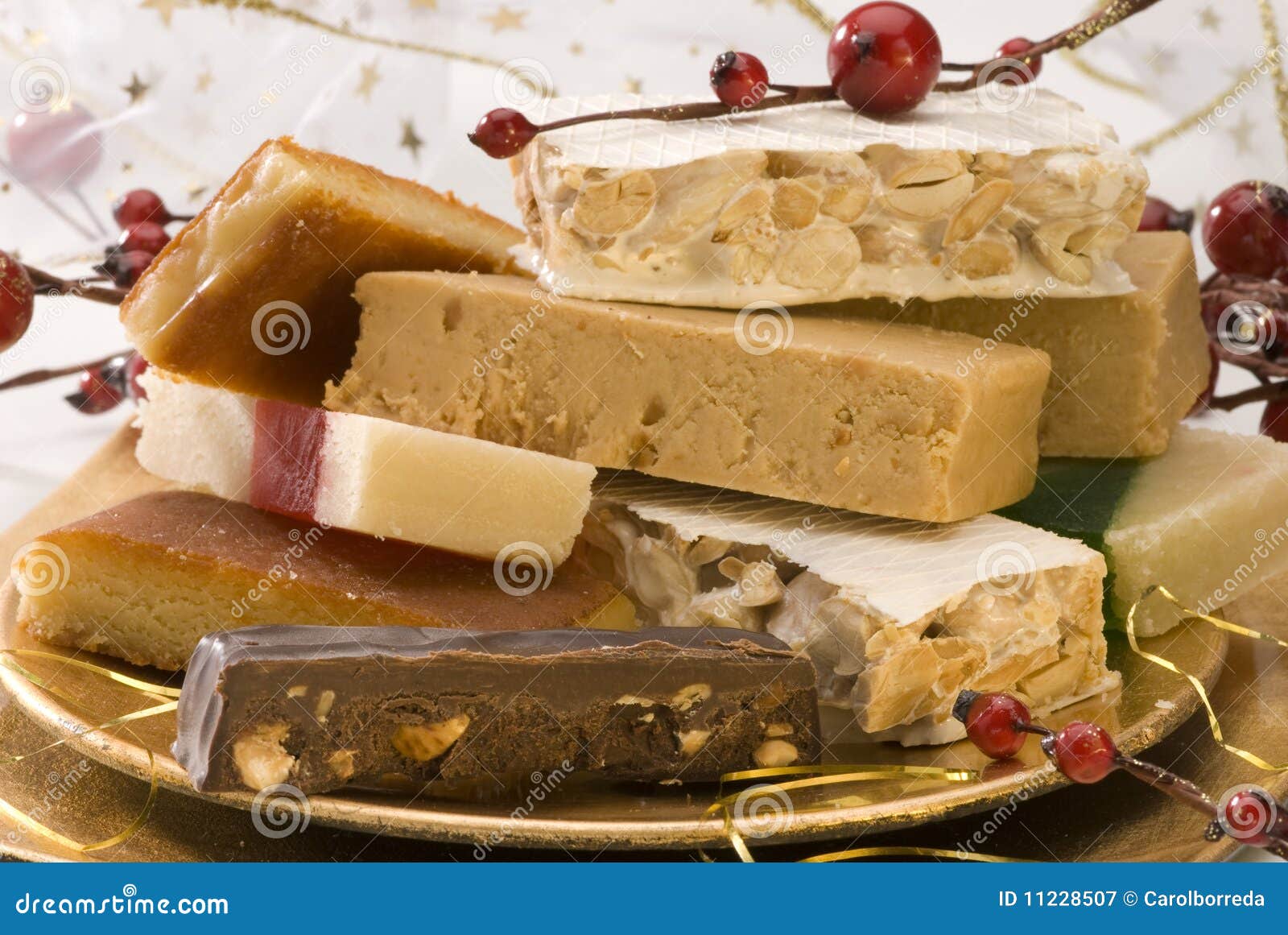 Assorted spanish nougat stock image. Image of nougat - 11228507