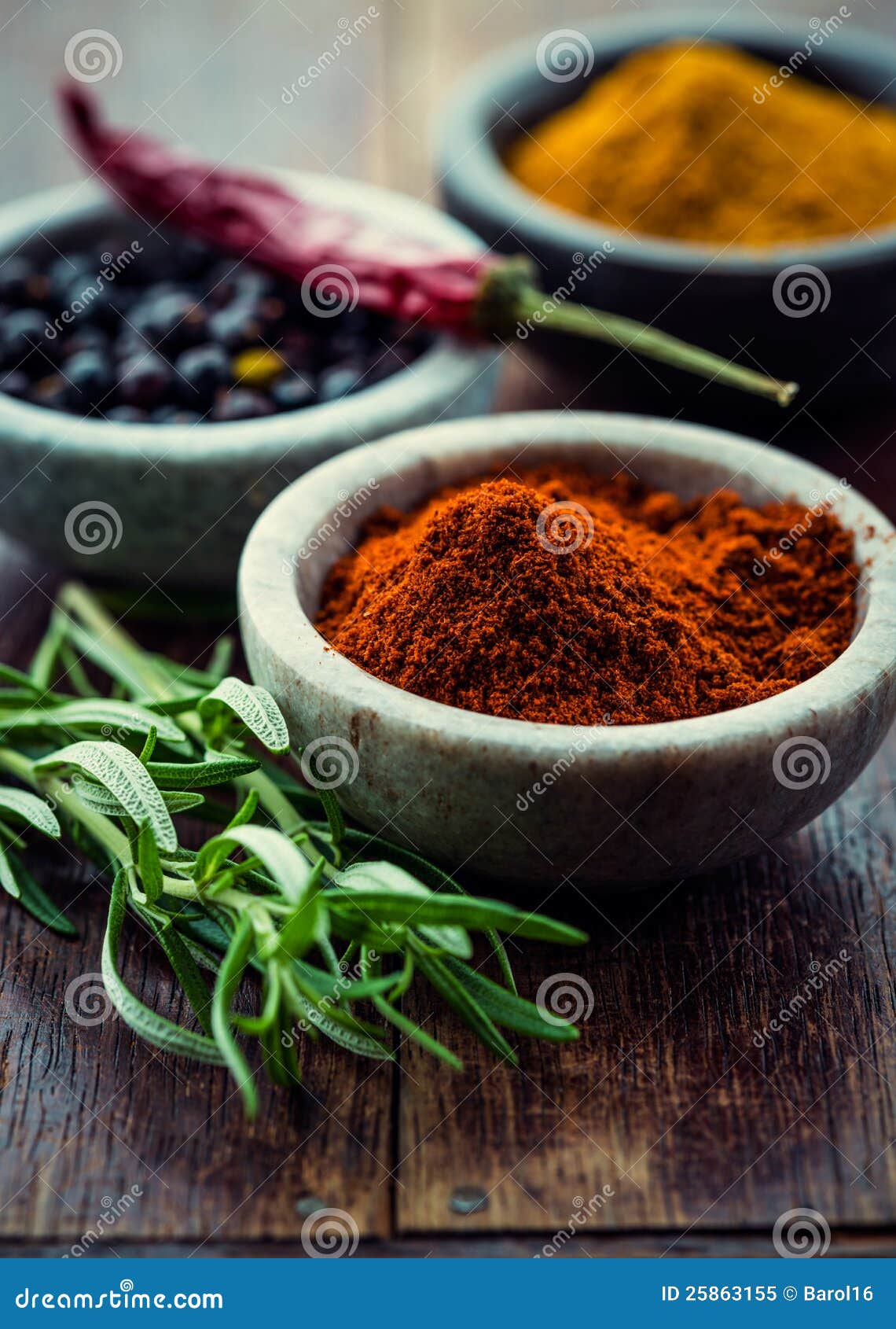 Assorted Spices in Small Containers Stock Image - Image of culinary ...