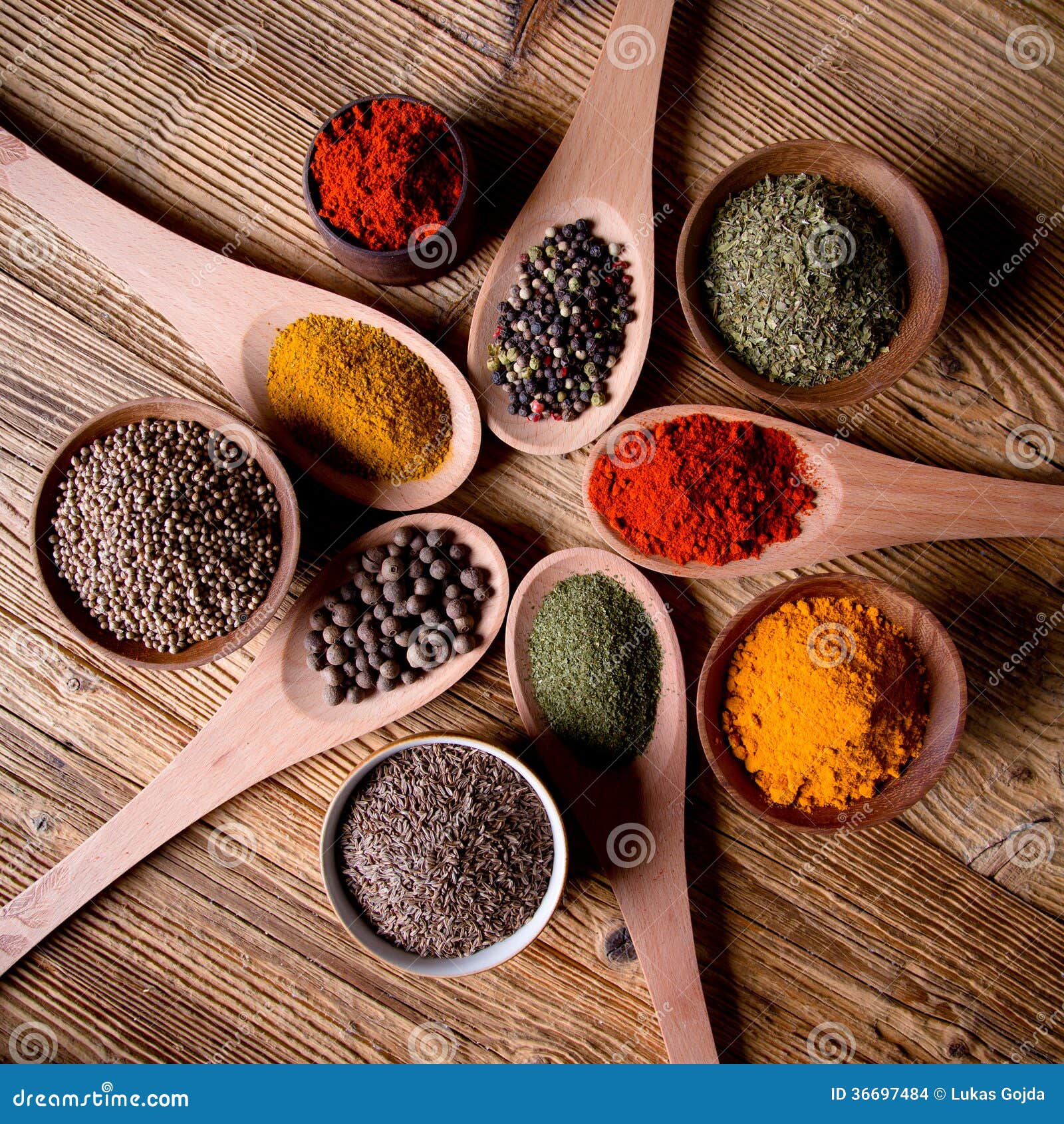Assorted spices stock photo. Image of east, vivid, oriental - 36697484