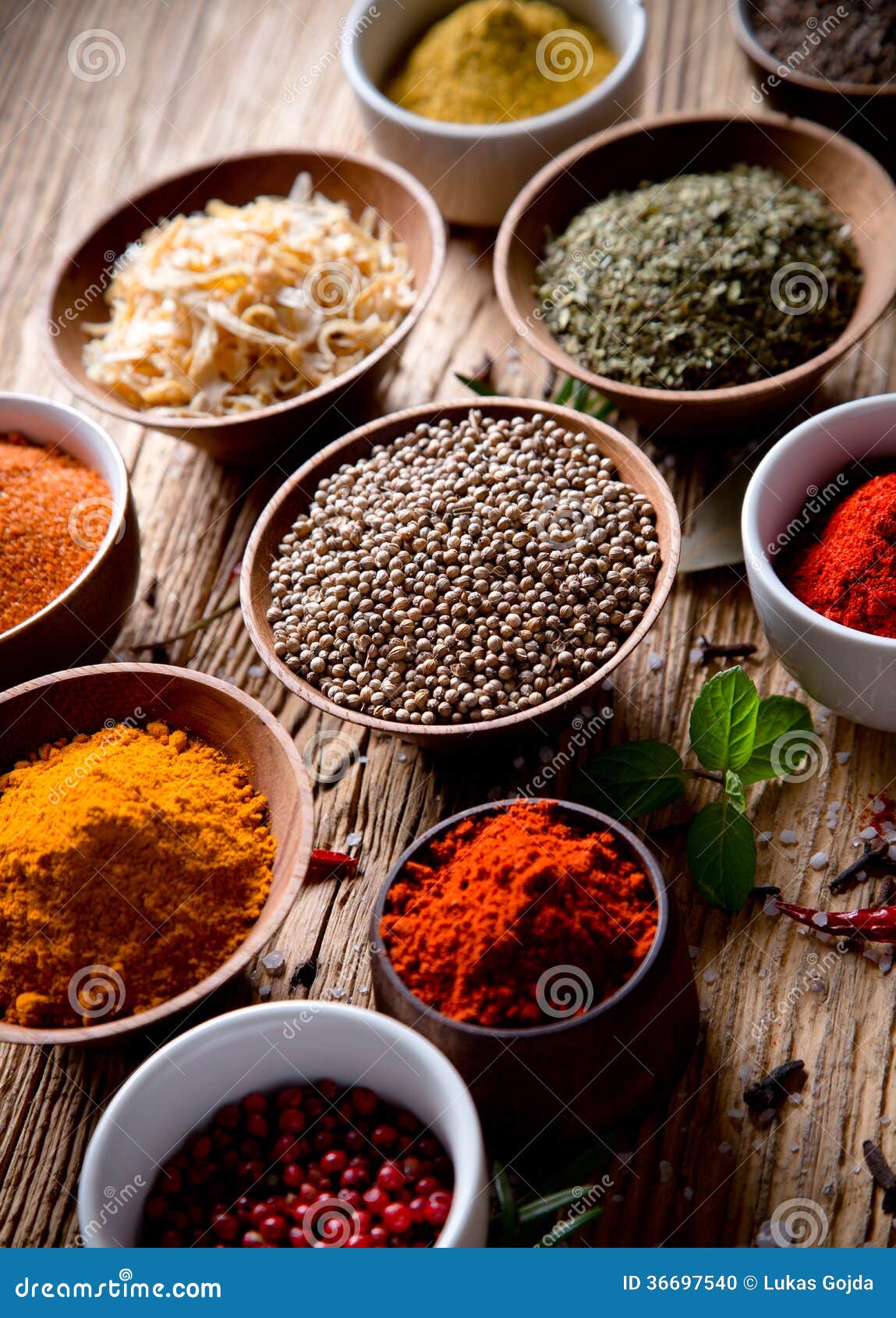 Assorted spices stock photo. Image of vivid, food, cuisine - 36697540