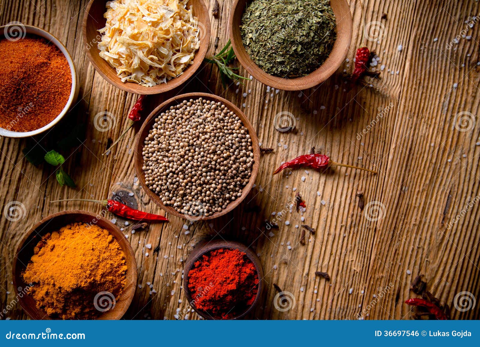 Assorted spices stock photo. Image of curry, colourful - 36697546